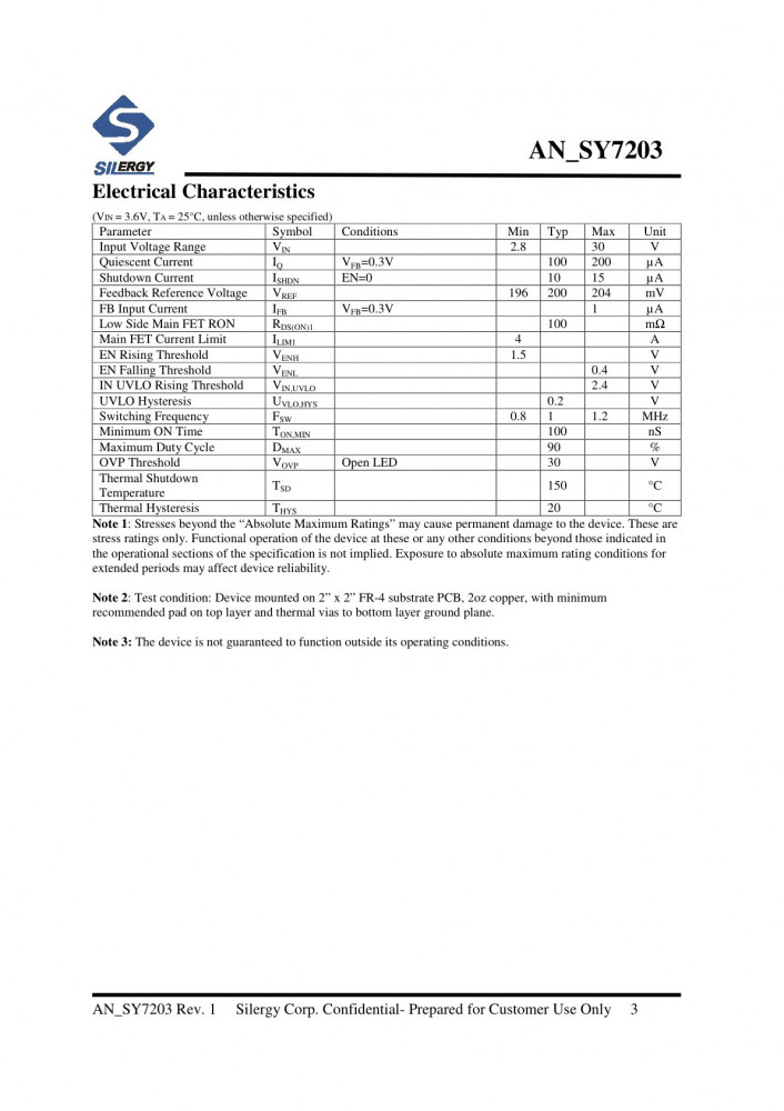 SY7203DBC datasheet page 3
