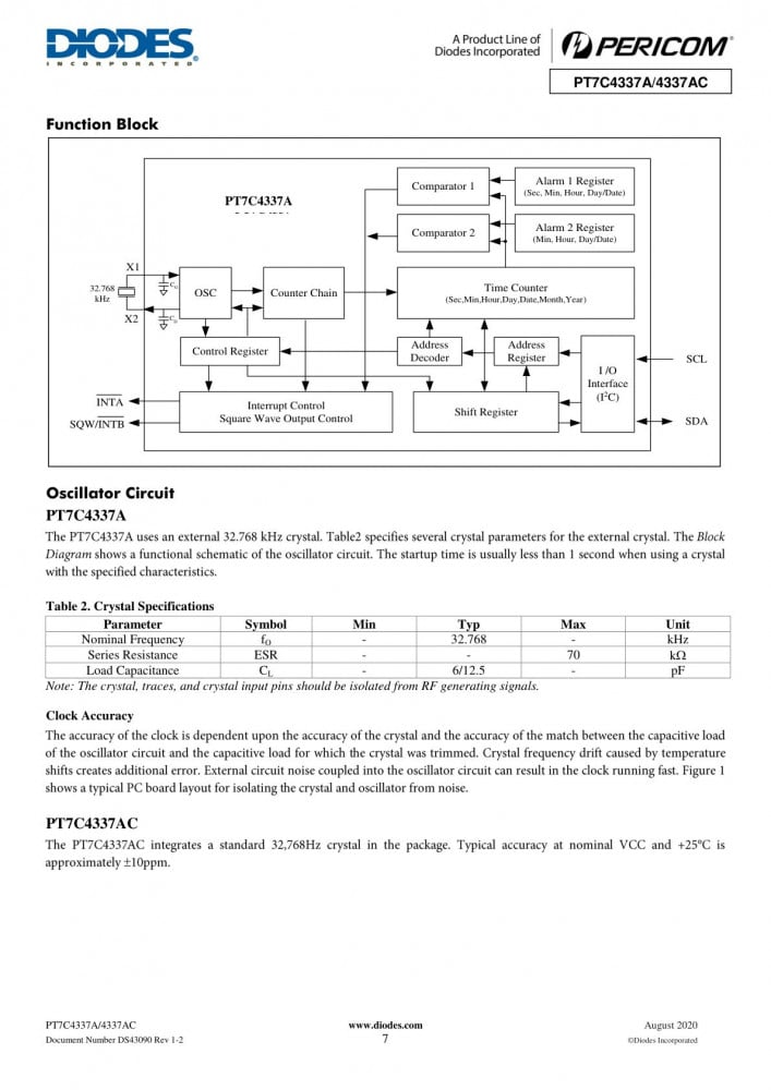 PT7C4337ACSE datasheet page 7