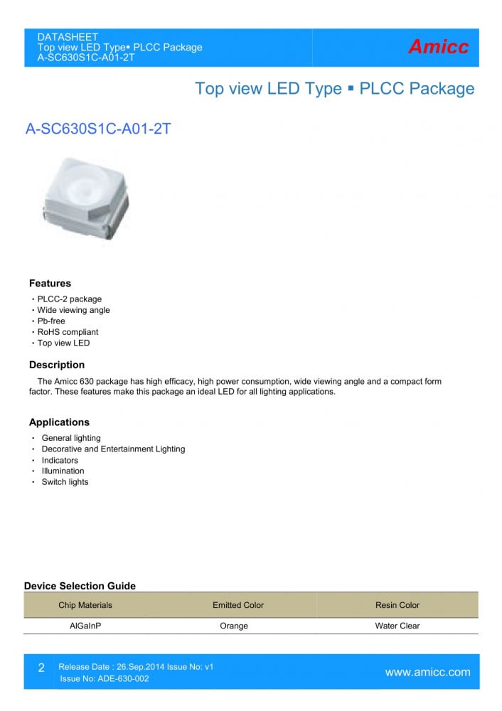 A-SC630S1C-A01-2T datasheet page 2