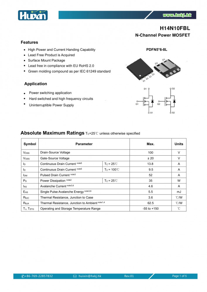 H14N10FBL datasheet page 1