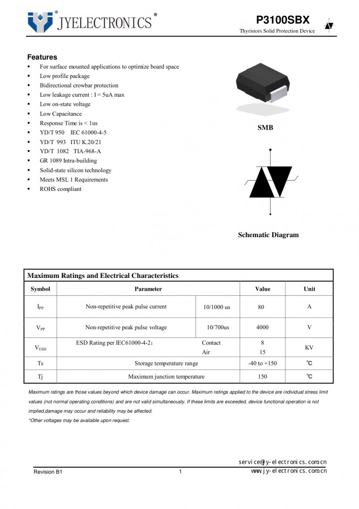 P3100SBX datasheet page 1