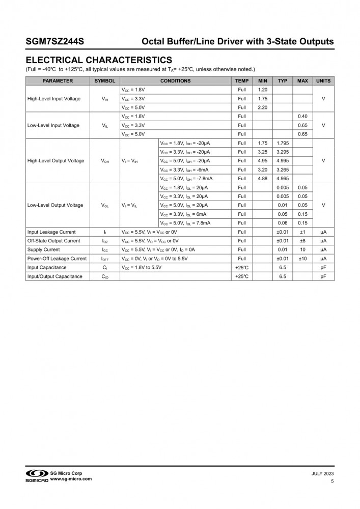 SGM7SZ244S datasheet page 5