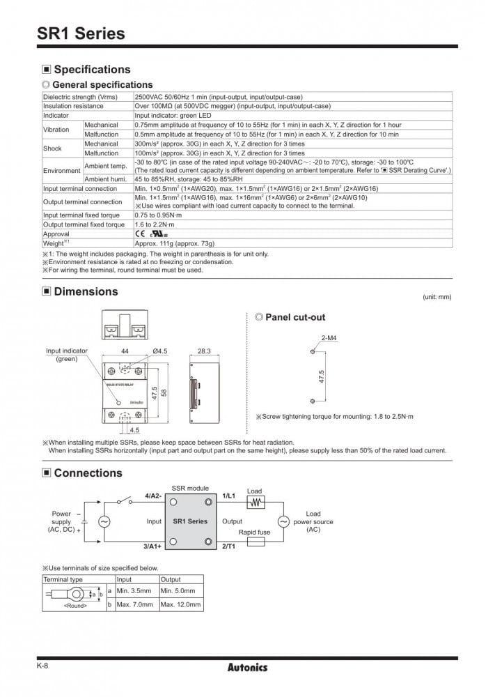 Autonics SR1-1415 datasheet page 3