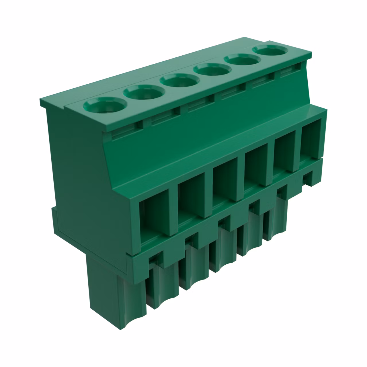 3.81mm Pitch Eurostyle Vertical Plug, with Standard Imprinting, Rear Wire Entry, Green Housing, Gold (Au) Plated, 6 Circuits for sale
