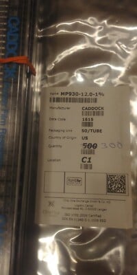 Caddock MP930-12.0-1% Through Hole Resistor for sale