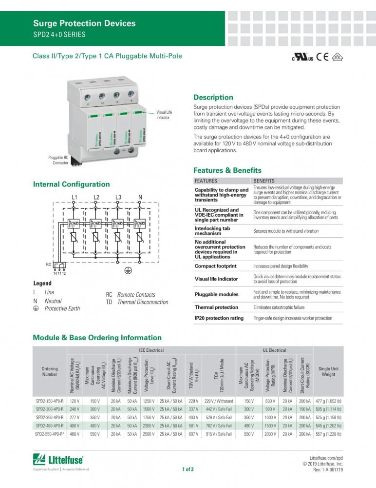 Littelfuse SPD2 technical document page 1