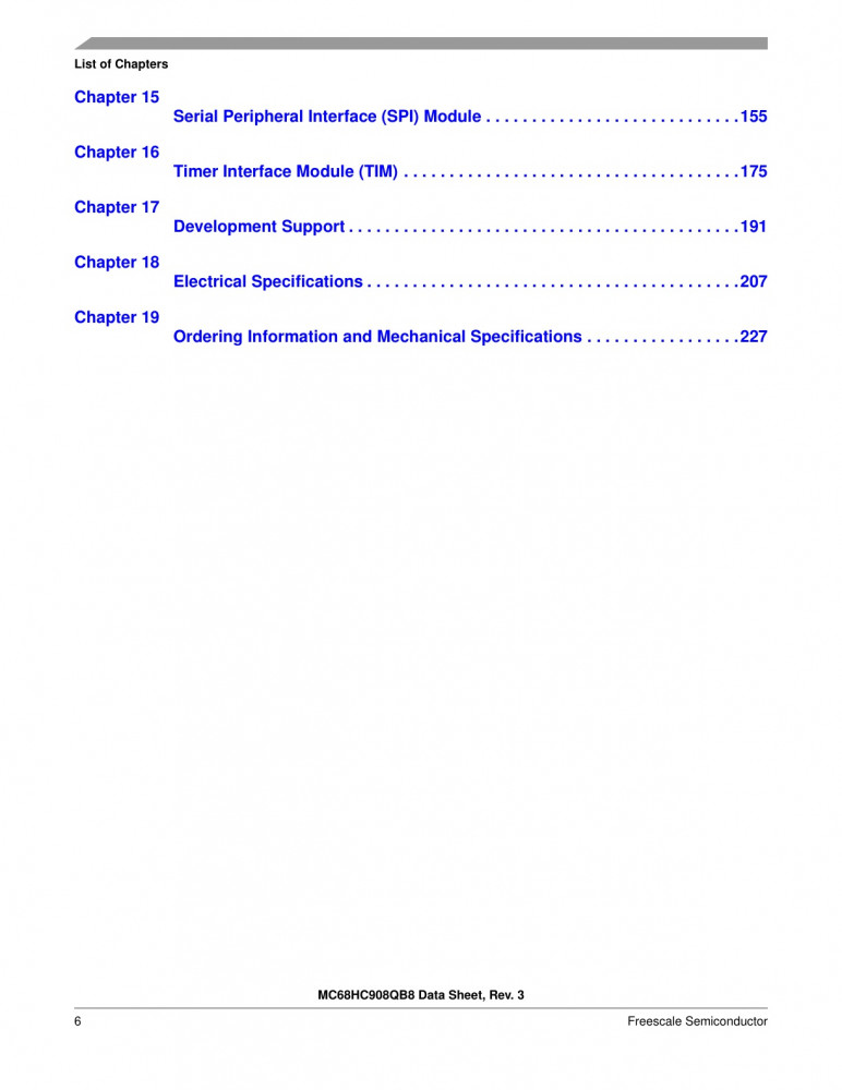 MC908QY8CDT datasheet page 6