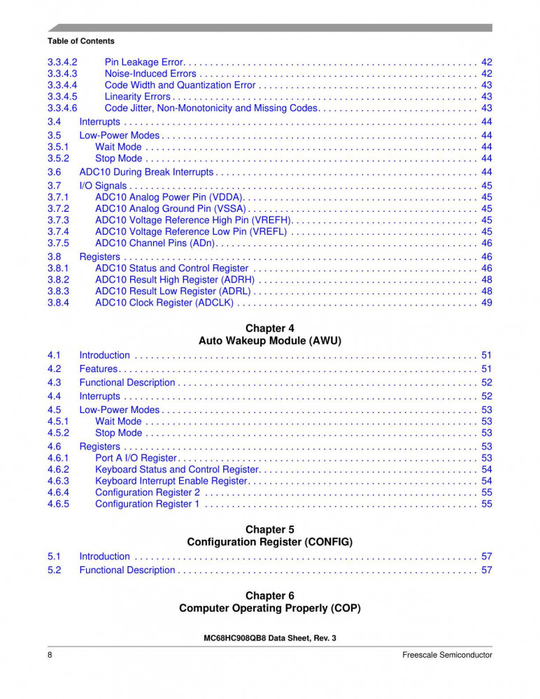 MC908QY8CDT datasheet page 8
