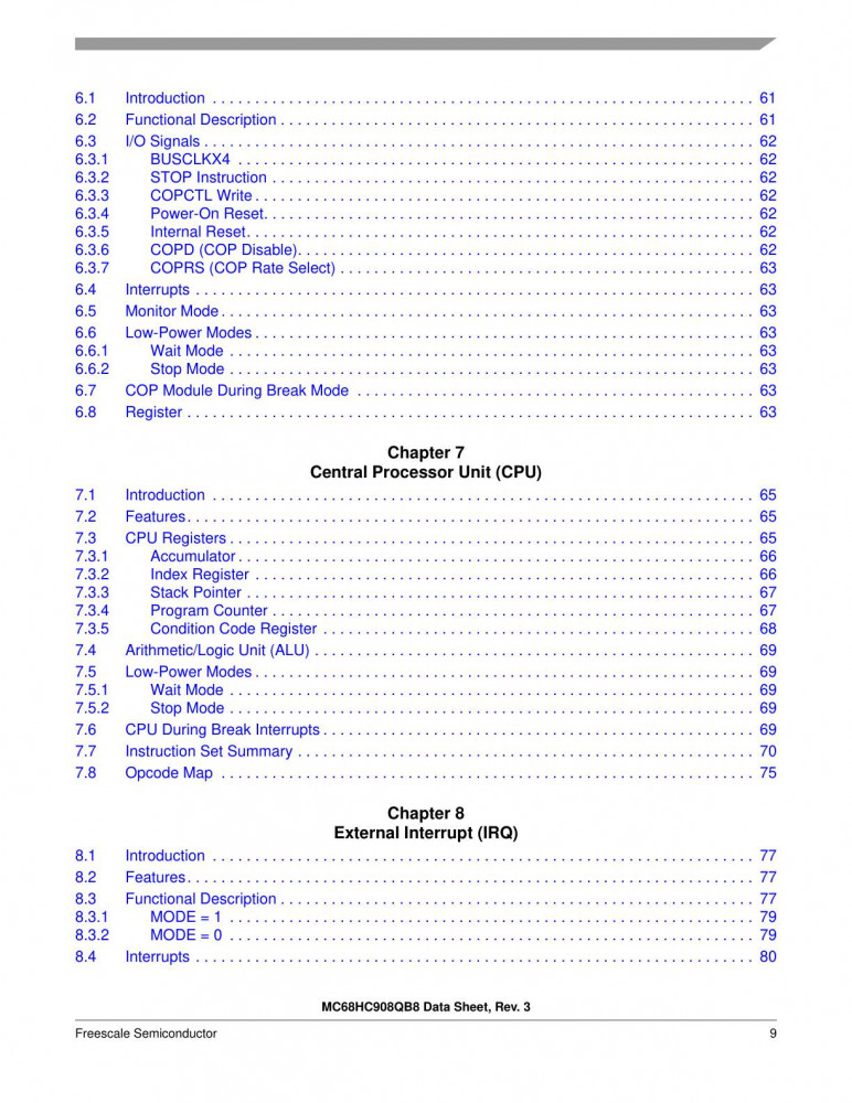 MC908QY8CDT datasheet page 9