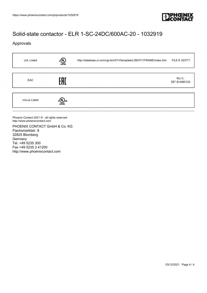 Phoenix Contact 1032919 technical document page 4
