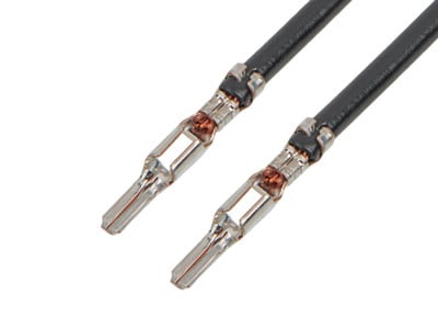 Pre-Crimped Lead Mizu-P25 Female-to-Mizu-P25 Female, Tin (Sn) Plating, 225.00mm Length, 0.50mm² Wire, Red