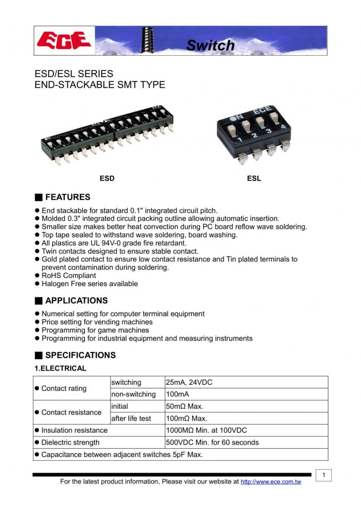 ECE ESD103EZ documentation page 1