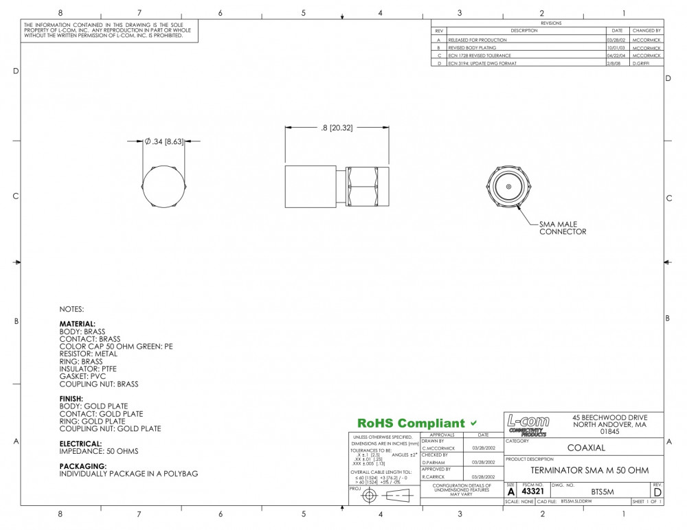L-com BTS5M technical document preview