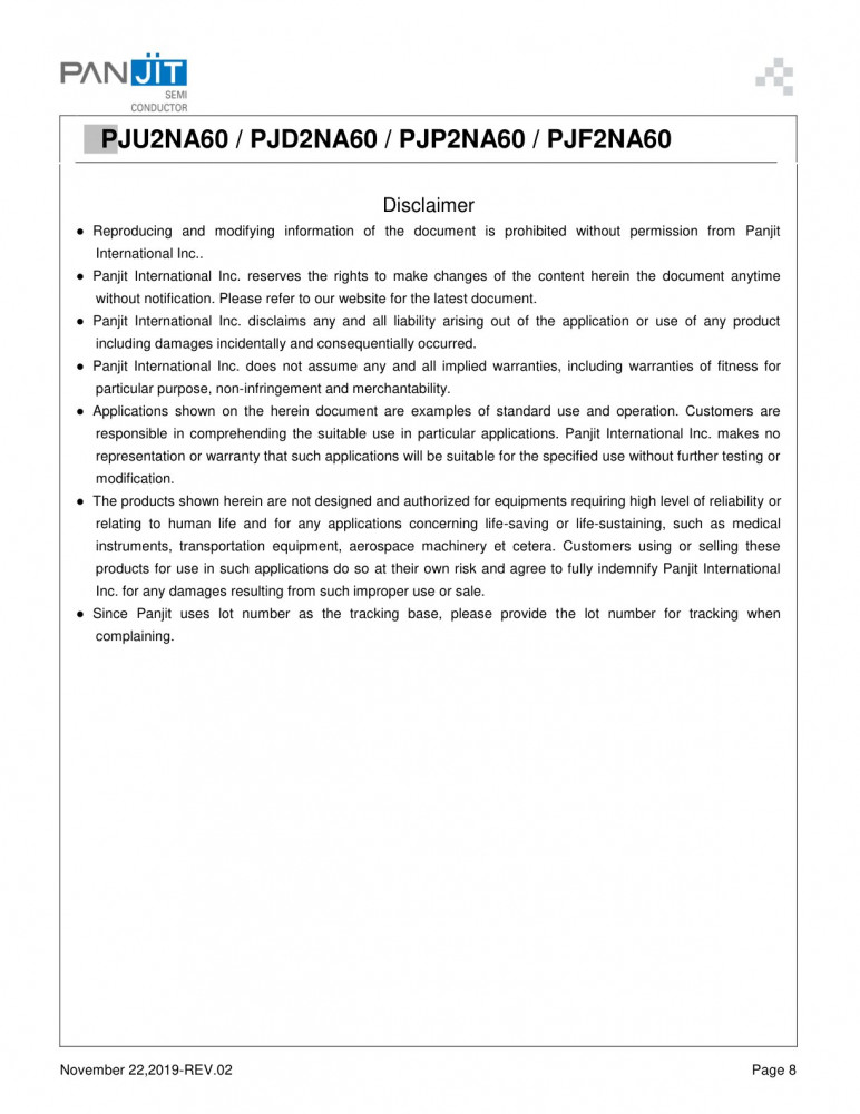 PJD2NA60 datasheet page 8