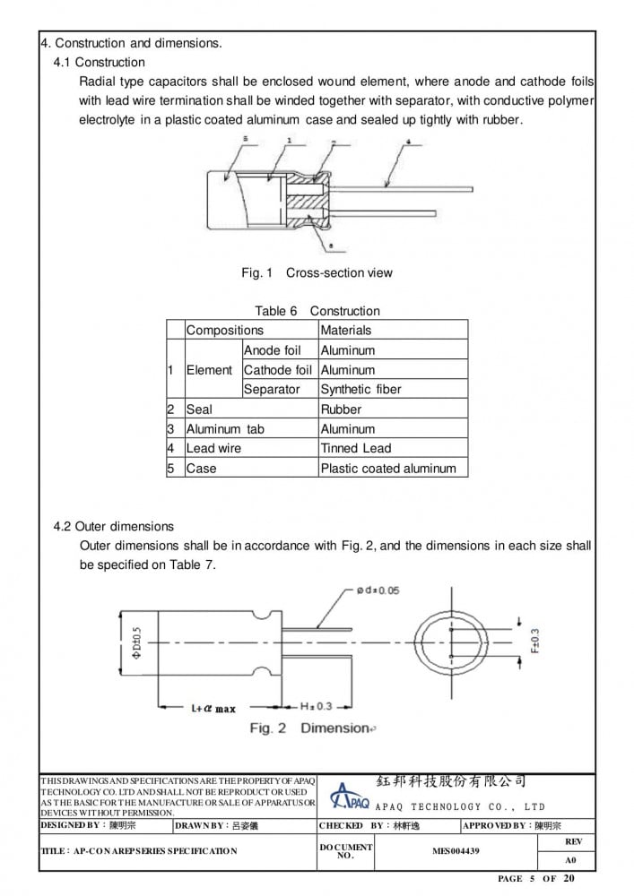APAQ AREP dimensions page 5