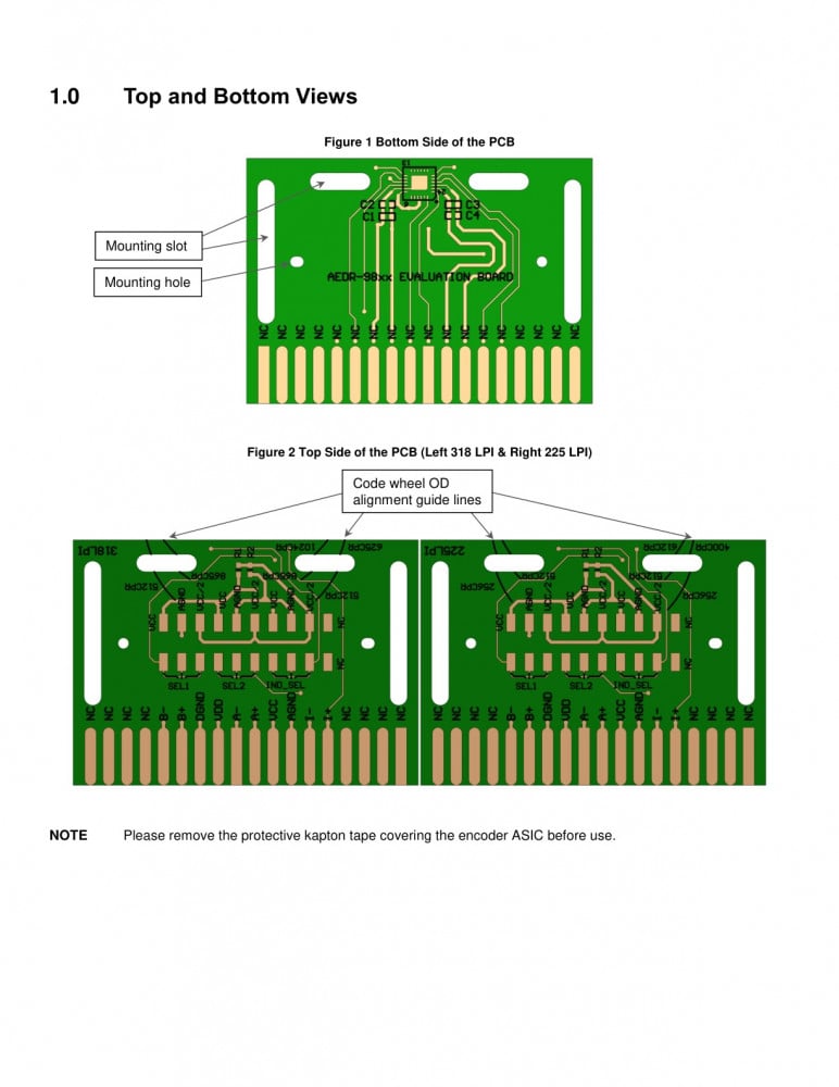 HEDS-9820EVB evaluation board guide page 4