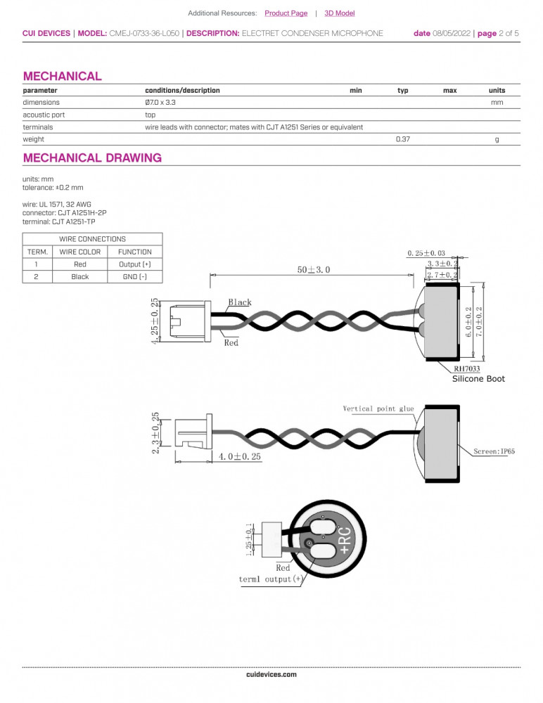 CMEJ-0733-36-L050 datasheet page 2