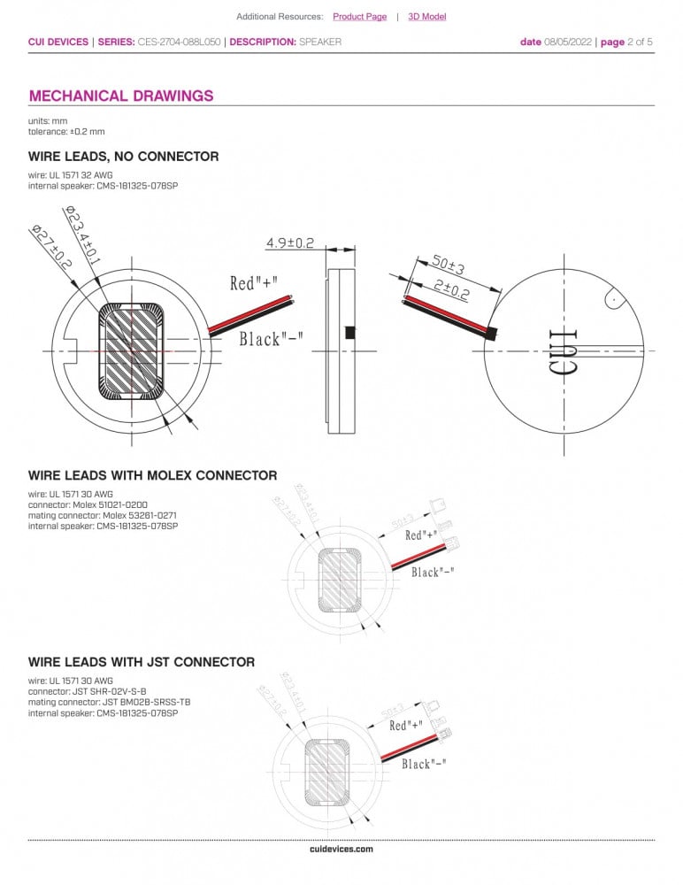 CES-2704-088L050A datasheet page 2
