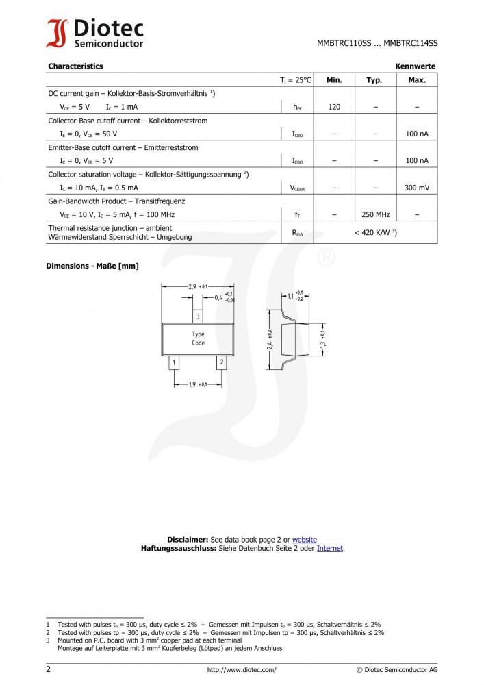MMBTRC110SS datasheet page 2