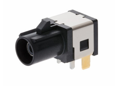 50 Ohms, FAKRA Jack, Right-Angle, Through-Hole, Gold (Au) Plated Contacts, Keying Option F, Brown, Tape and Reel