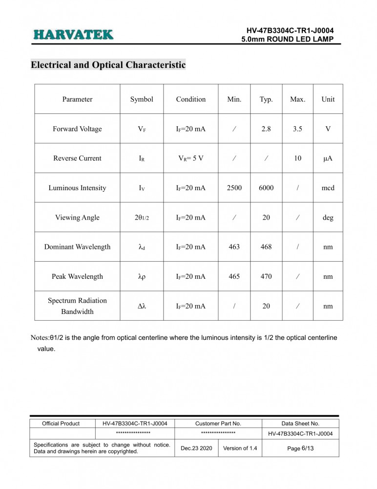 HV-47B3304C-TR1-J0004 datasheet page 6