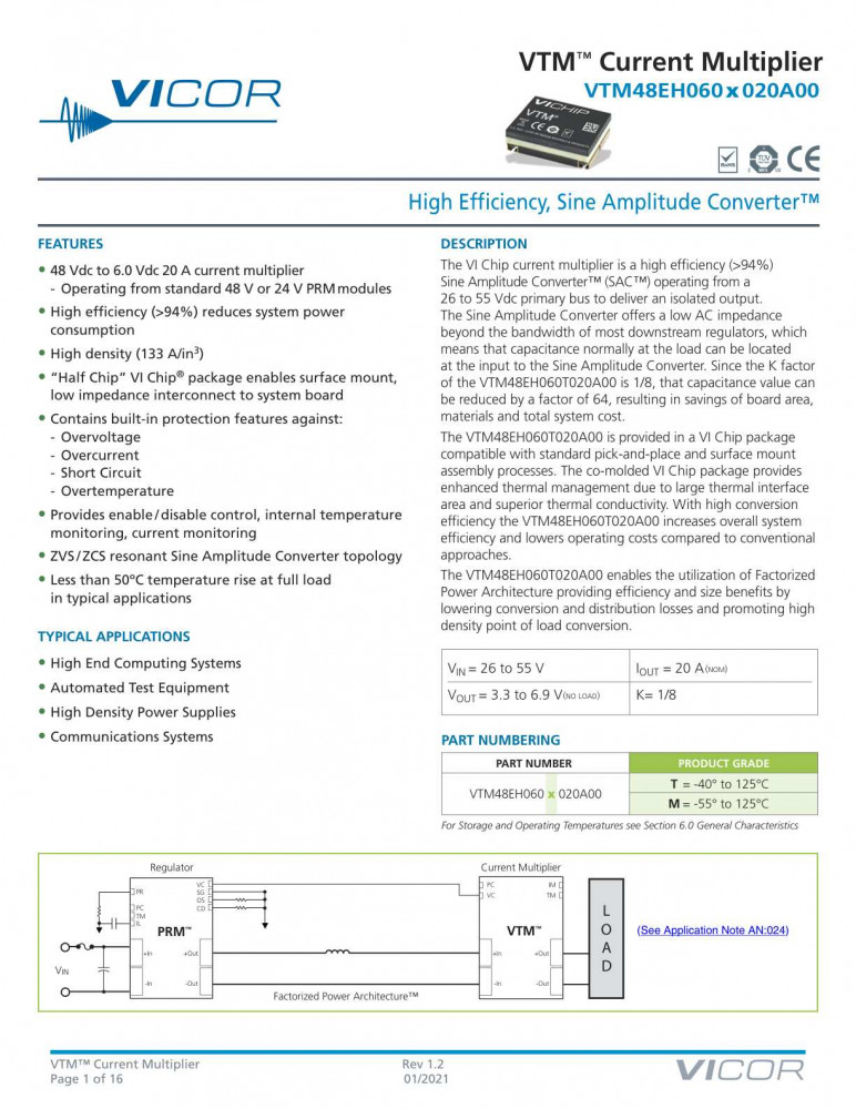 VTM48EH060M020A00 datasheet page 1