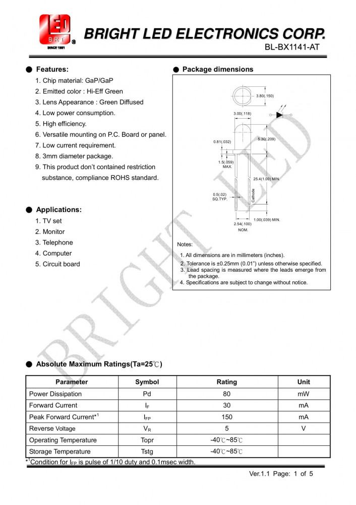 BL-BX1141-AT datasheet page 1