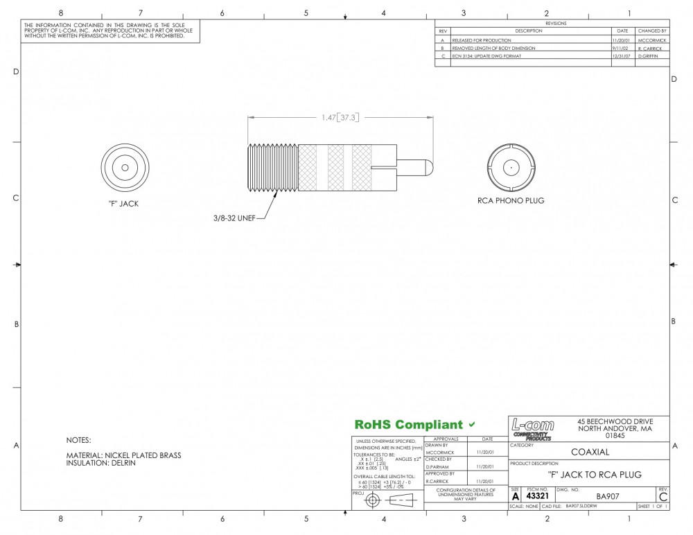 L-com BA907 technical document preview