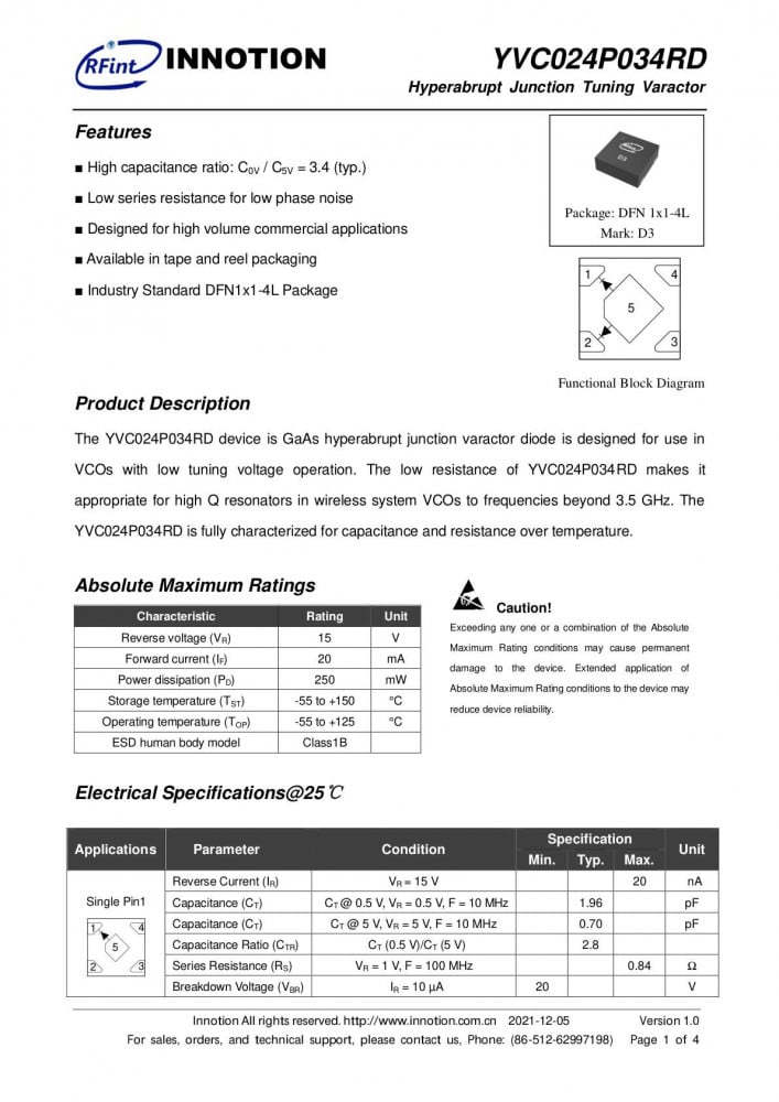 YVC024P034RD datasheet page 1