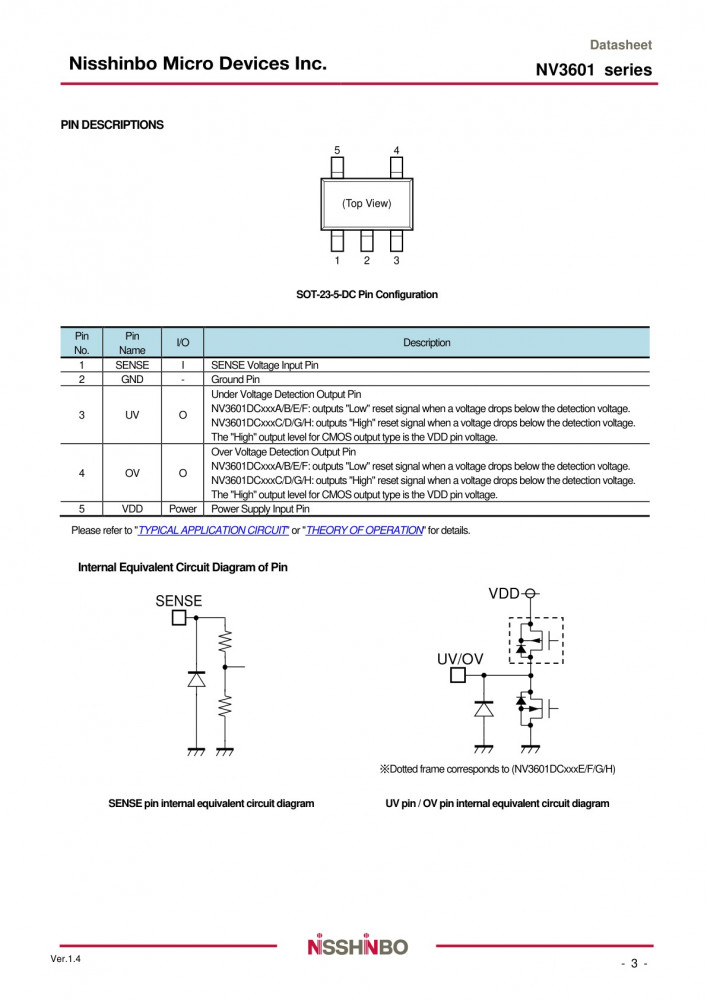 NV3601 datasheet page 3