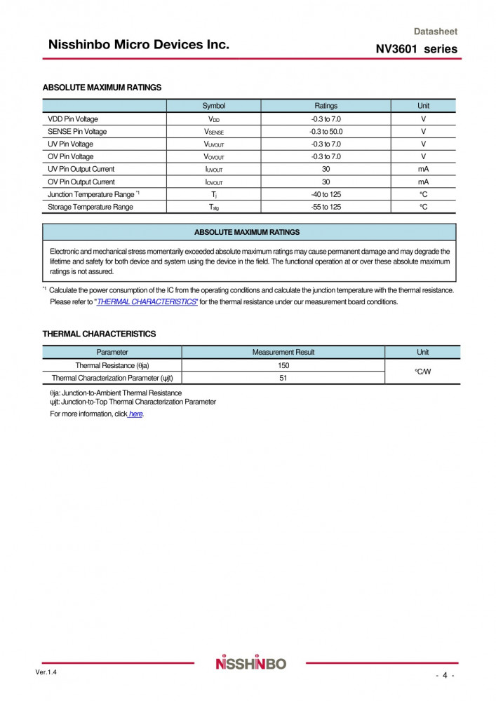 NV3601 datasheet page 4