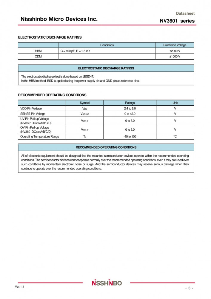 NV3601 datasheet page 5