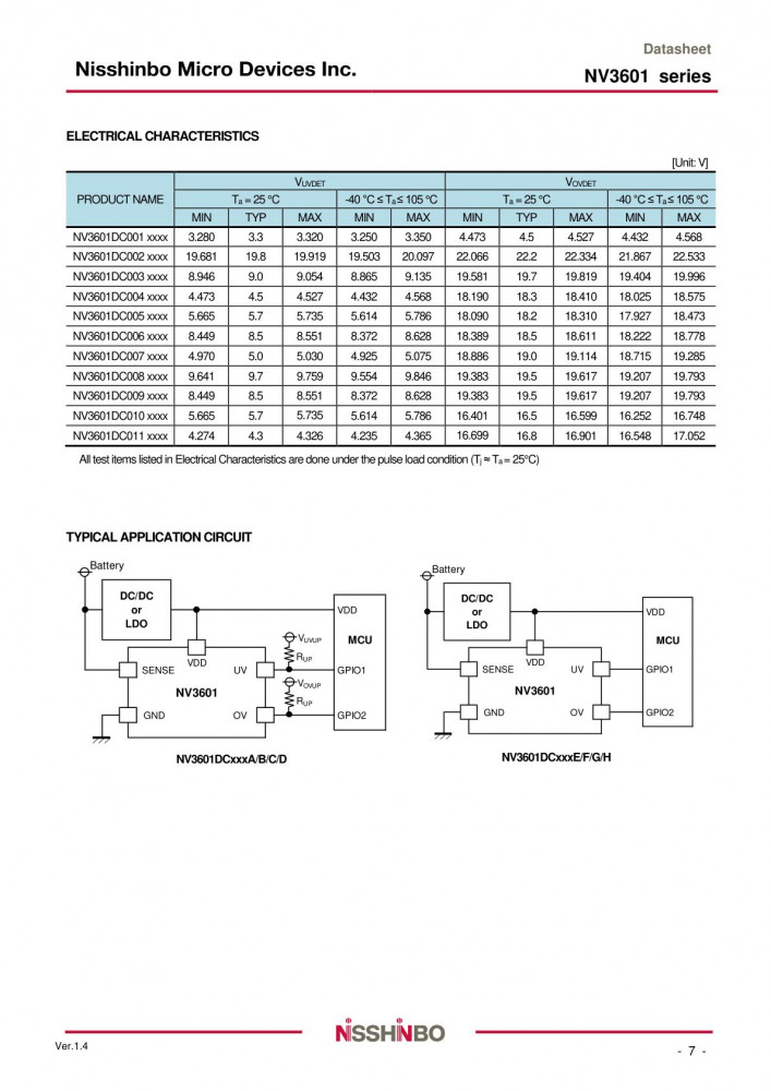 NV3601 datasheet page 7