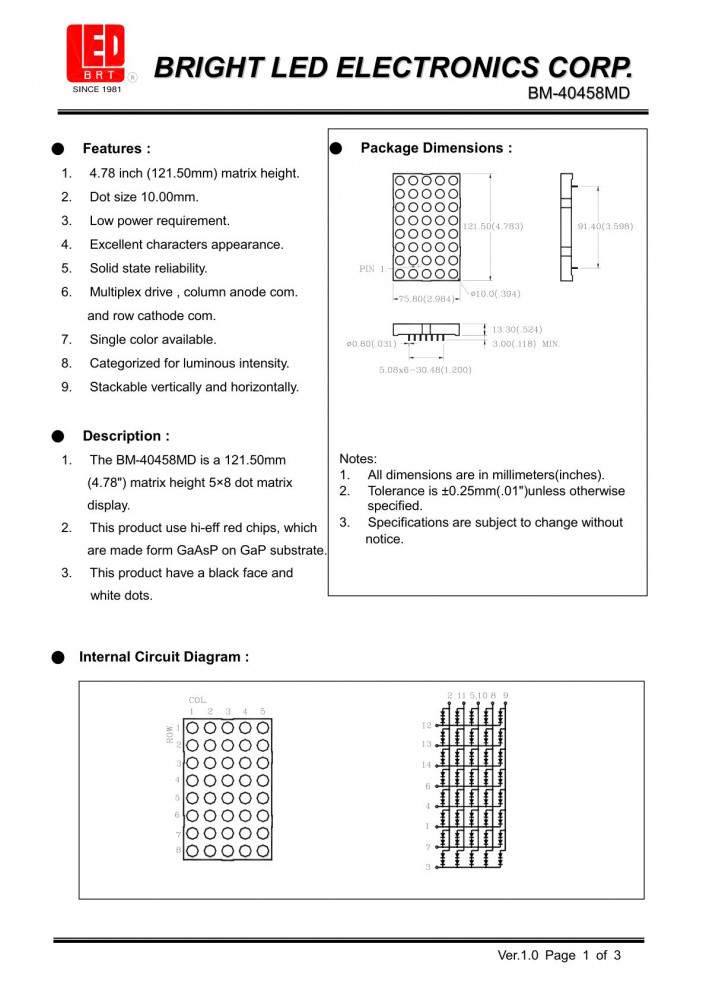 BM-40458MD technical documentation, page 1