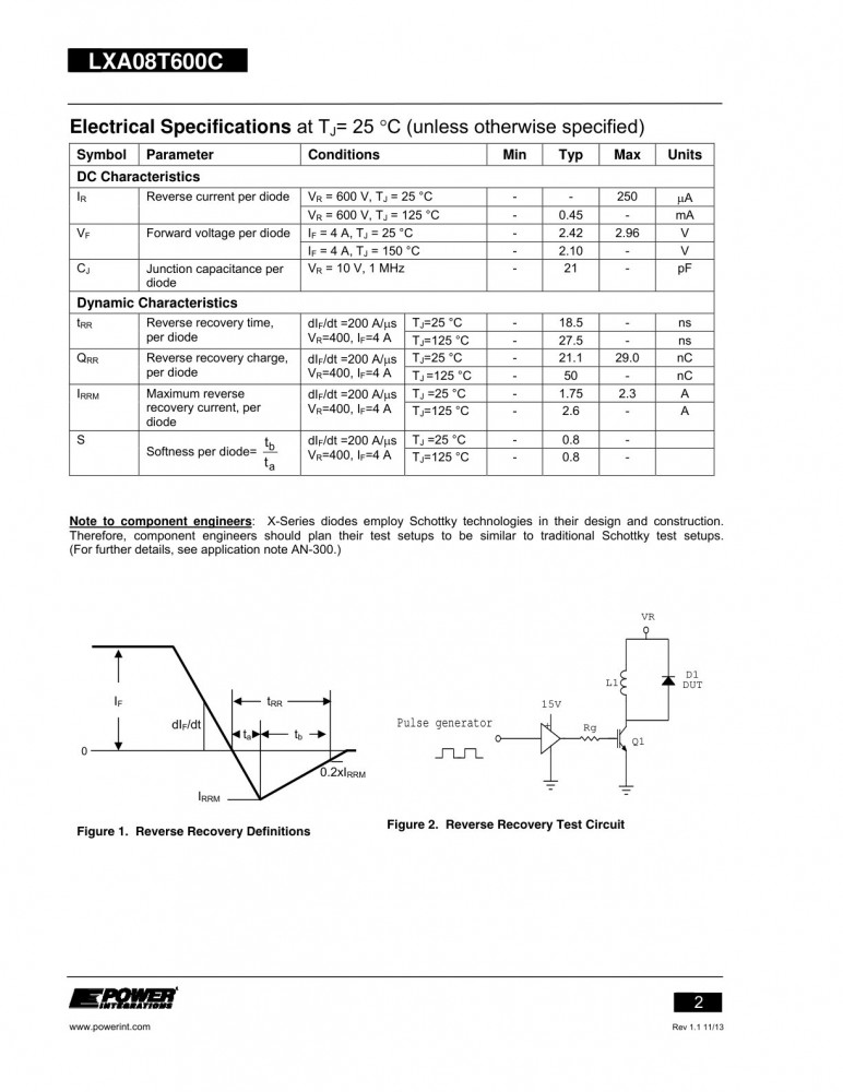 LXA08T600C datasheet page 2