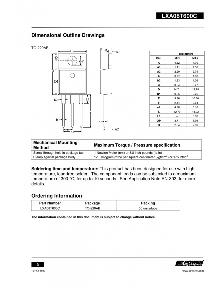 LXA08T600C datasheet page 5