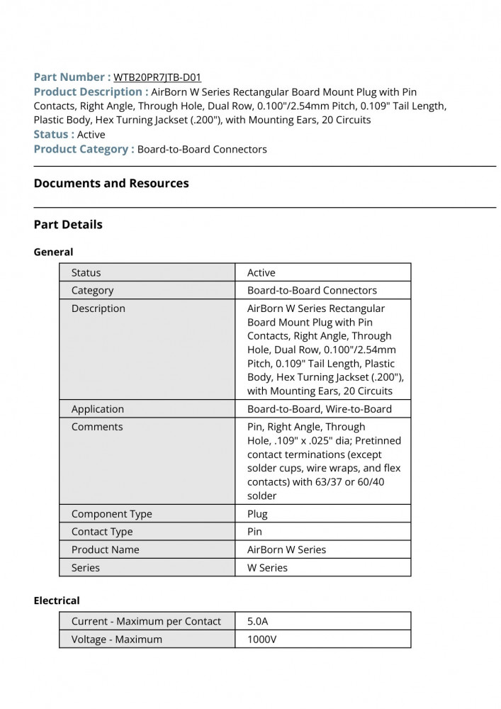 WTB20PR7JTB-D01 technical document image 1