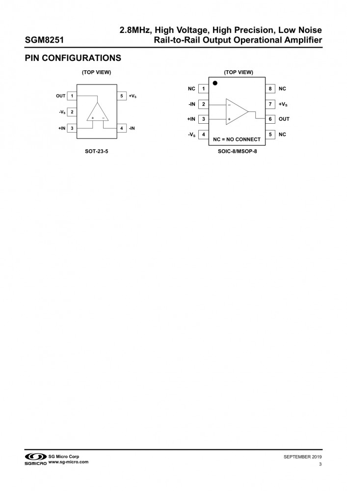 SGM8251 datasheet page 3