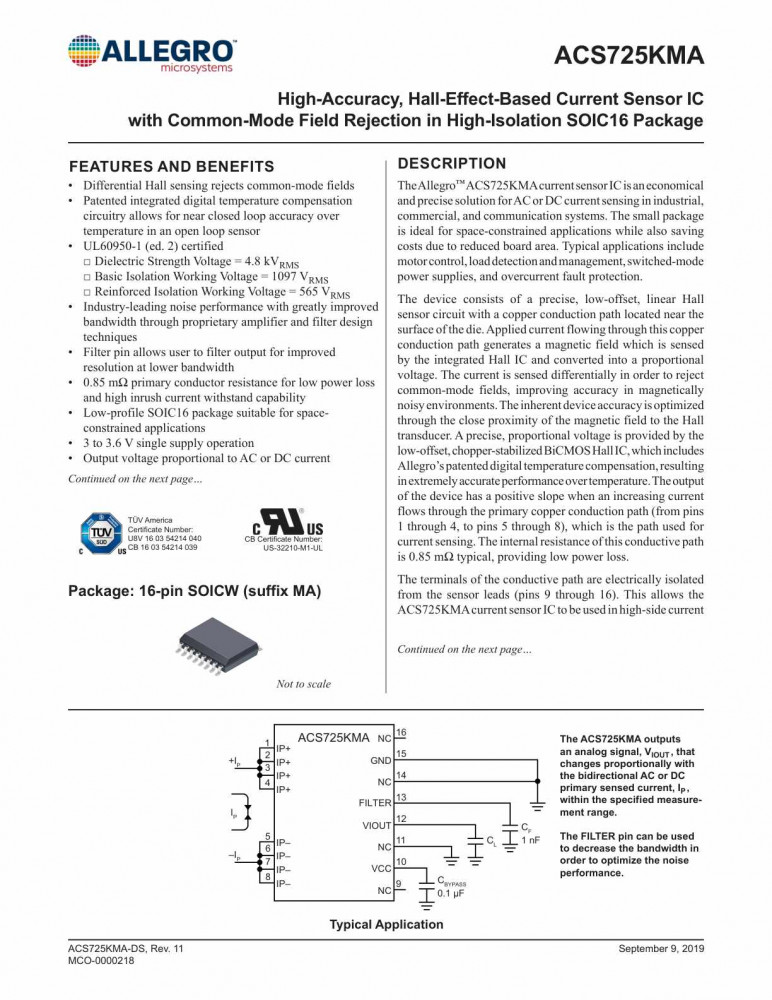 ACS725 datasheet page 1
