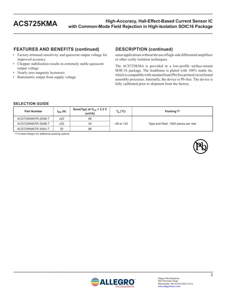 ACS725 datasheet page 2