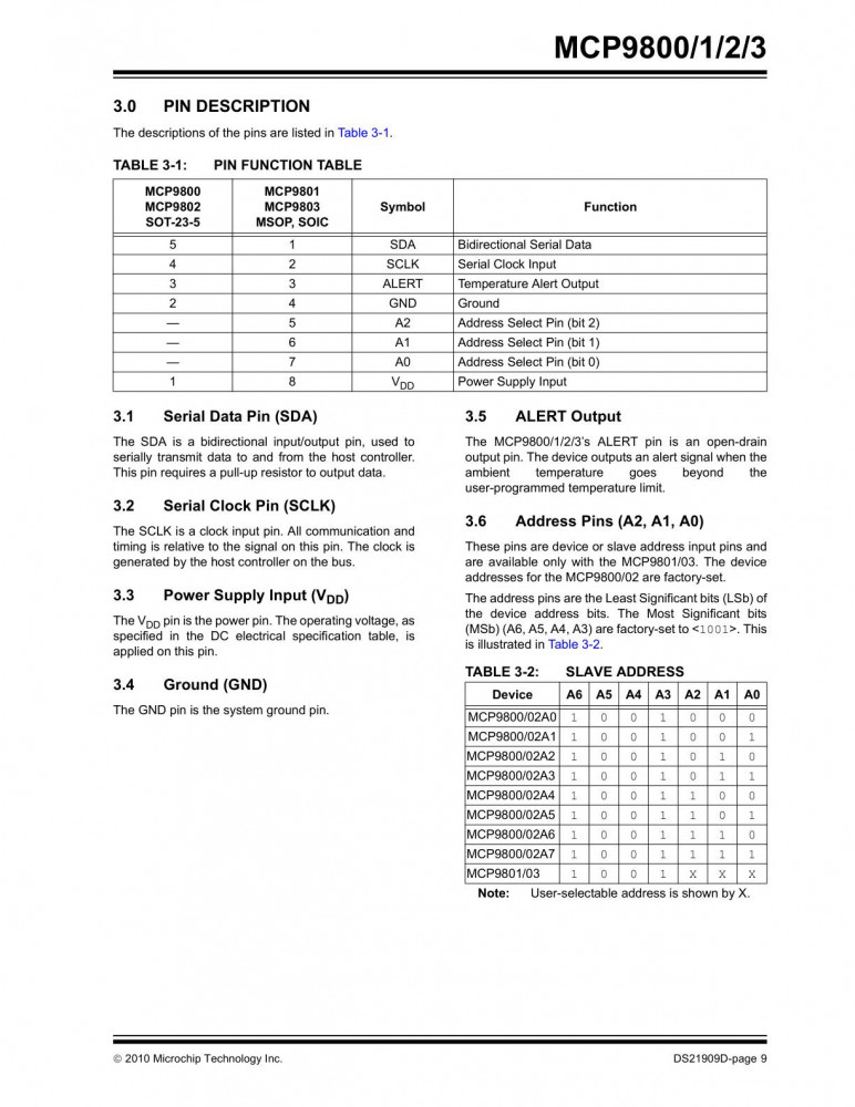 MCP9801 document page 9