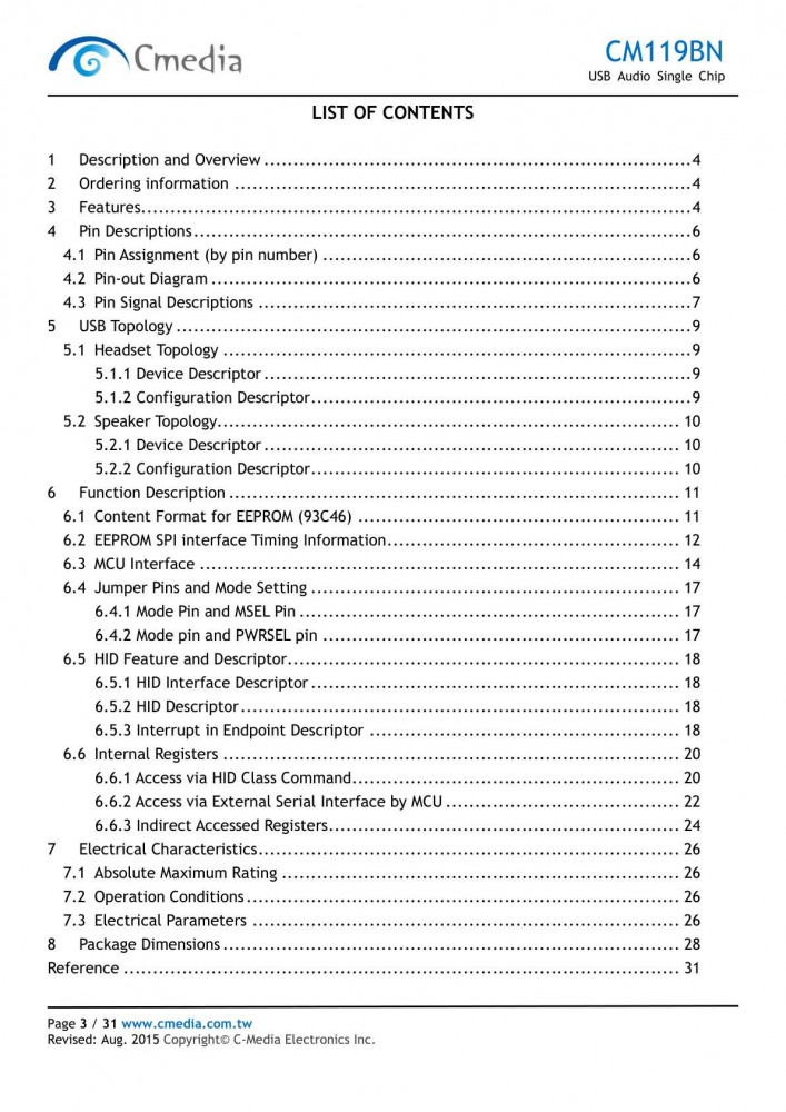 CM119BN datasheet page 3