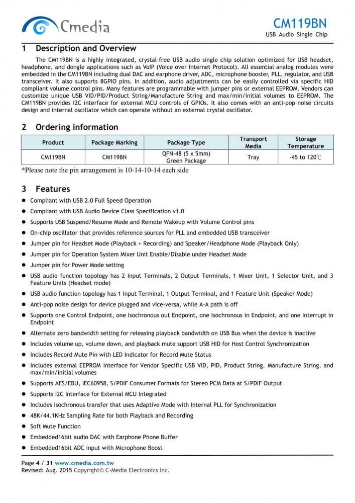 CM119BN datasheet page 4