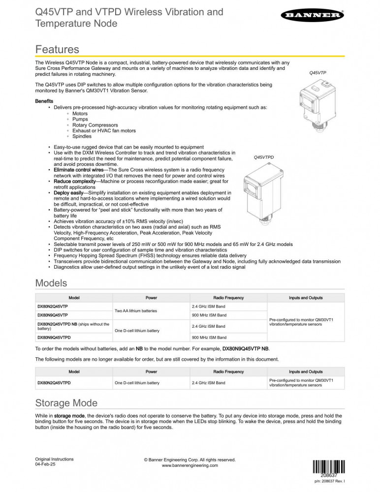 DX80N9Q45VTP technical document preview, page 1
