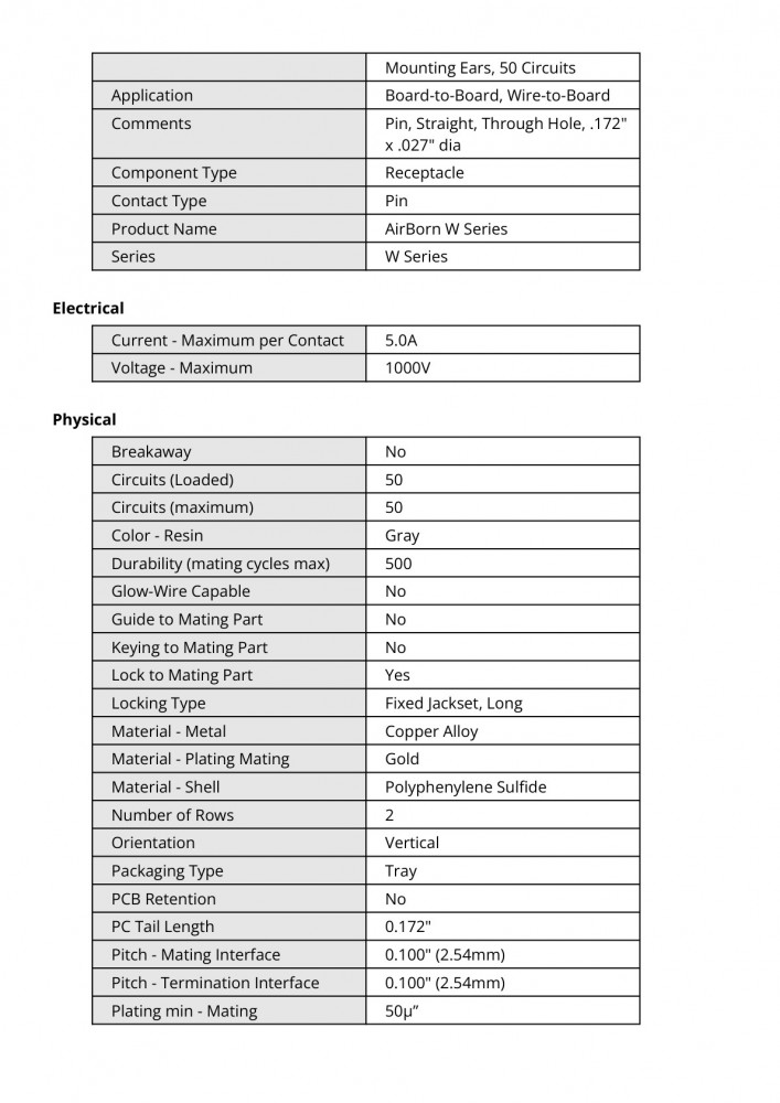 WTA50PD11JL technical document image 2