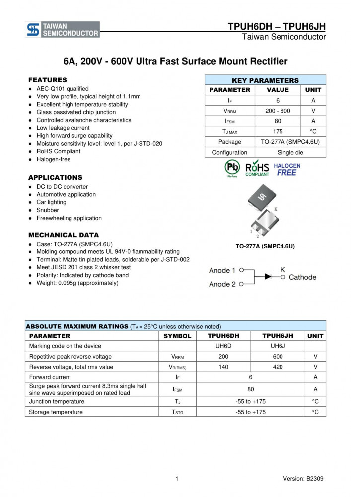 TPUH6DH datasheet page 1