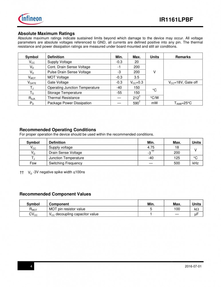 IR1161 technical document page 4