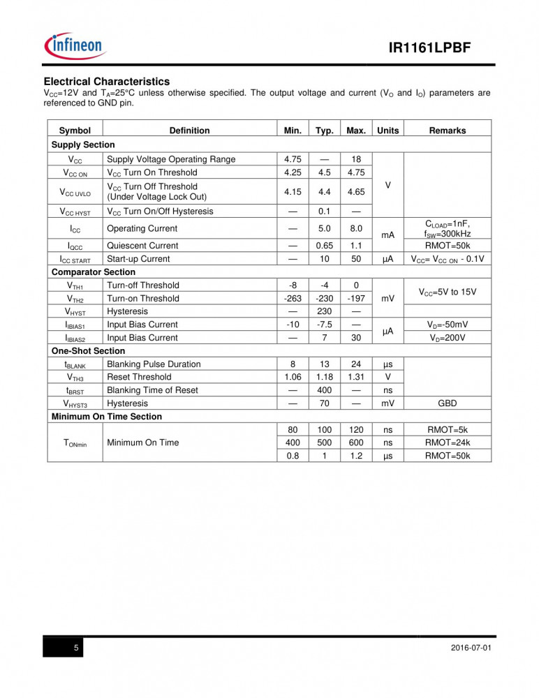 IR1161 technical document page 5