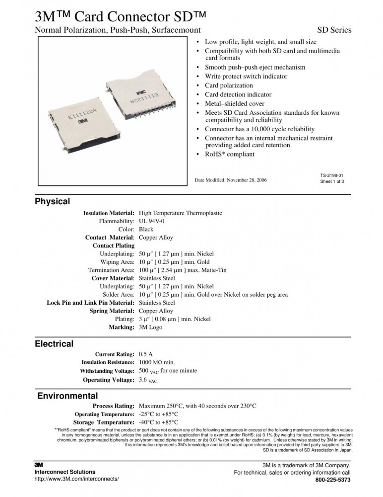 3M SD-RSMT-2-MQ-WF technical document page 1