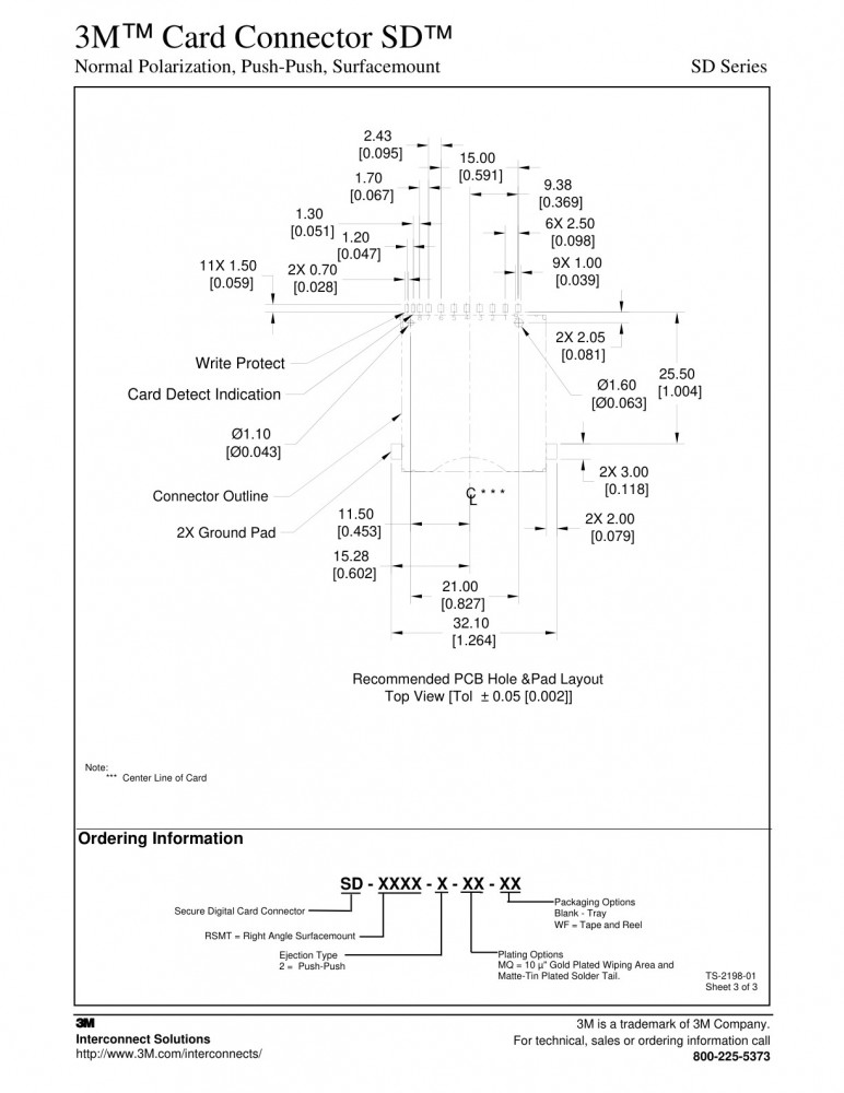 3M SD-RSMT-2-MQ-WF PCB layout